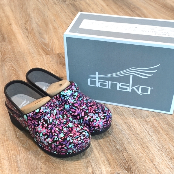 Dansko | Shoes | New In Box Dansko Multicolor Floral Clogs Womens 36 ...